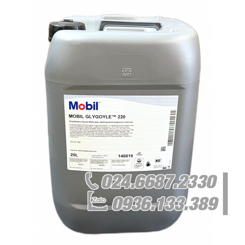 Dầu bánh răng Mobil Glygoyle 220 Polyalkylene canister 20l / Mobil Glygoyle 220 Polyalkylene ...